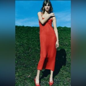 Zara | Shoes | Zara Red Strappy Slingbacks Patent Finished Shoes 224 ...